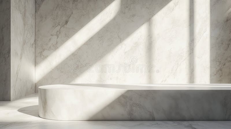 A White Marble Surface with Gentle Shadows and an Uncluttered Area for ...