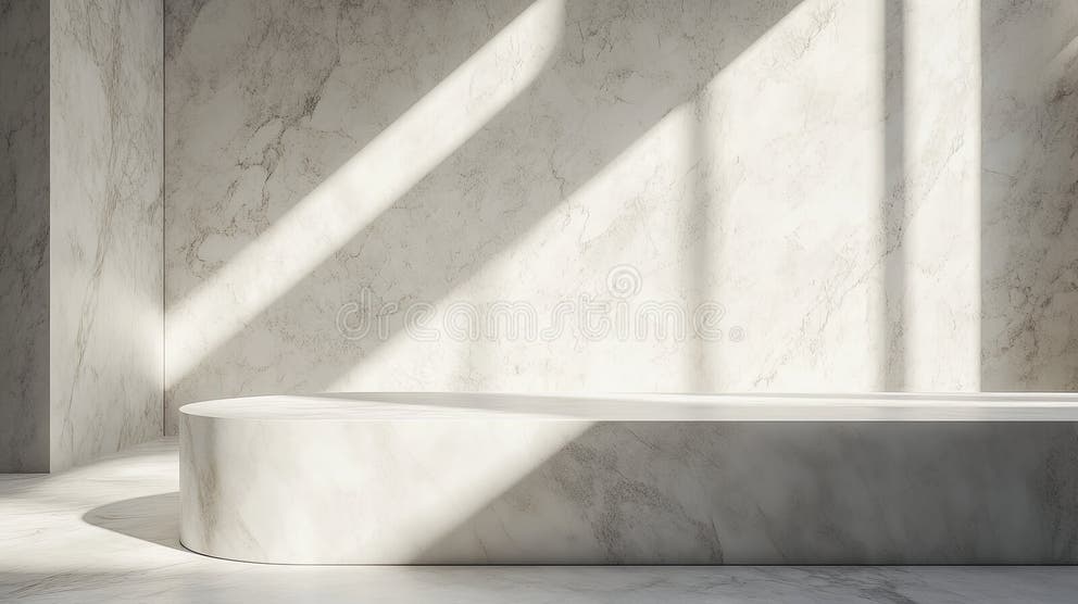 A White Marble Surface with Gentle Shadows and an Uncluttered Area for ...