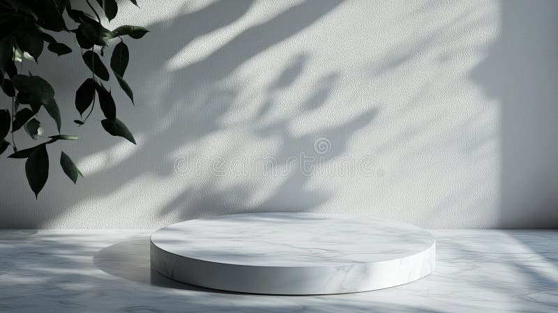 A White Marble Surface with Gentle Shadows and an Uncluttered Area for ...