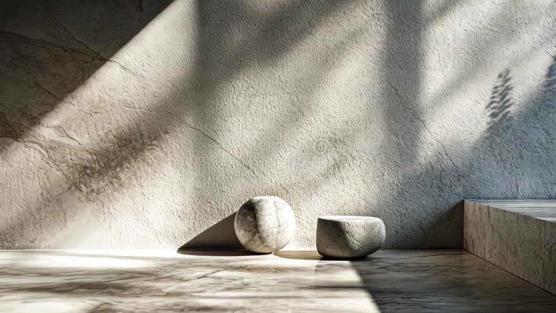 A White Marble Surface with Gentle Shadows and an Uncluttered Area for ...
