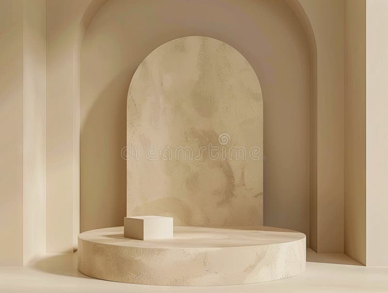A White Marble Table with an Arch in the Middle Stock Image - Image of ...