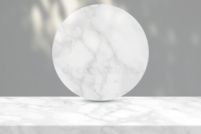 White Marble Table and Circle Marble Partition with Nature Light and ...