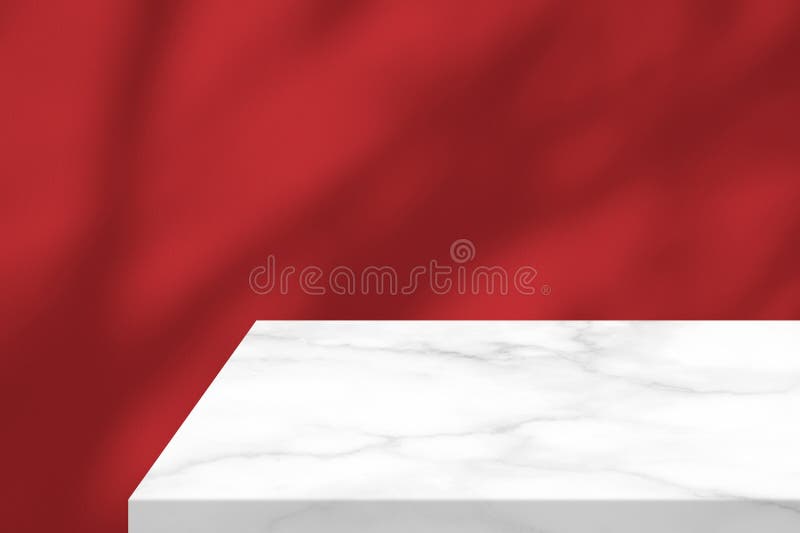 White Marble Table Corner with Light Beam, Shadow, and Spotlight on the ...