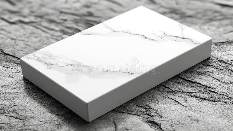 White Marble Textured Box on a Gray Stone Background Stock Illustration ...