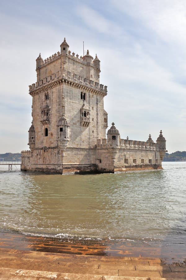 White Marble Tower of Belem Stock Photo - Image of wall, exterior: 25304274