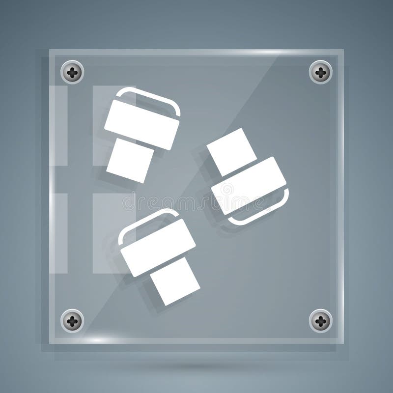 White Marker Pen Attachment Icon Isolated on Grey Background. Square ...