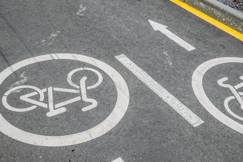 Bike path marking stock photo. Image of path, asphalt - 157261814