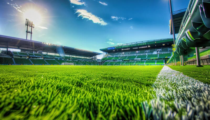 White Marking Line on a Football Field Stock Photo - Image of dynamism ...