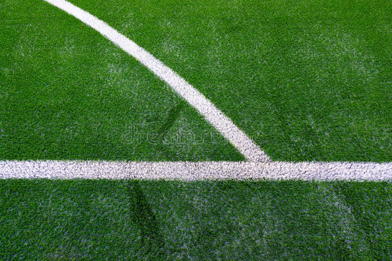 White Markings of an Artificial Turf Football Field.. Stock Photo ...