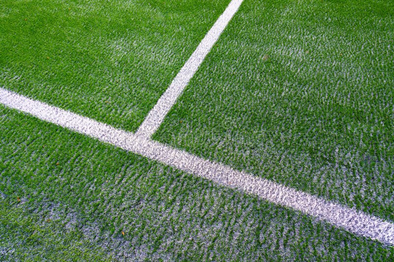 White Markings of an Artificial Turf Football Field.. Stock Photo ...