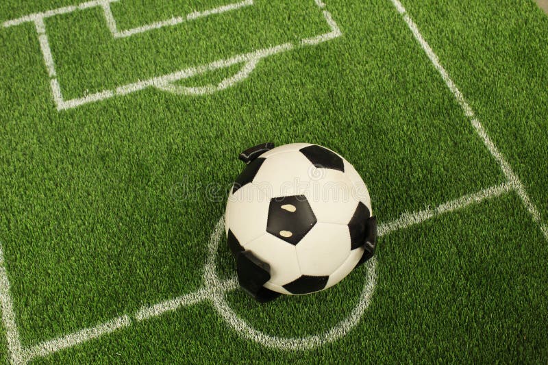 White Markings on Artificial Turf. Playing Football Stock Image - Image ...