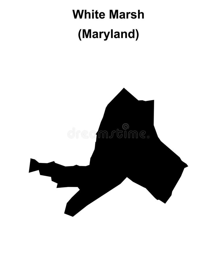 White Marsh outline map stock vector. Illustration of outline - 357338460