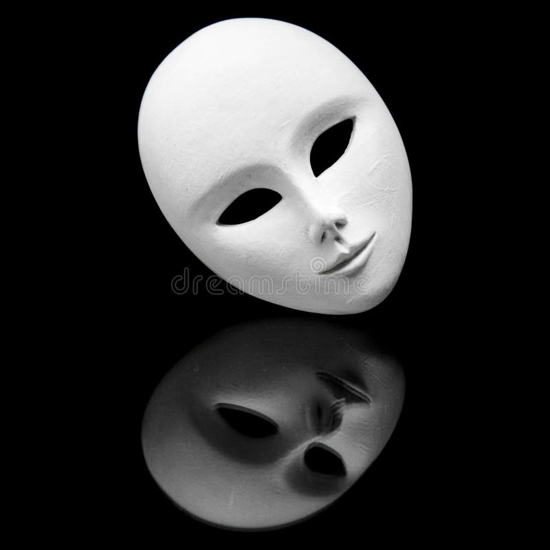 White Theatrical Mask on Black Background Stock Photo - Image of drama ...