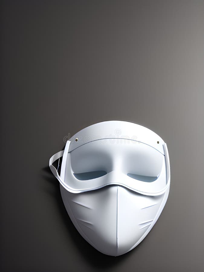 White Mask with Black Background, AI Generated Stock Illustration ...