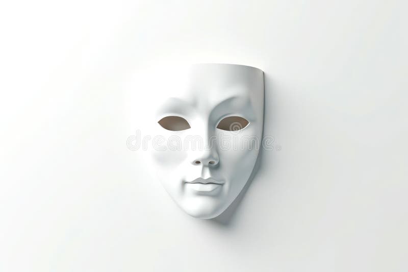 A White Mask with a Black Eye and a Black Nose Stock Photo - Image of ...