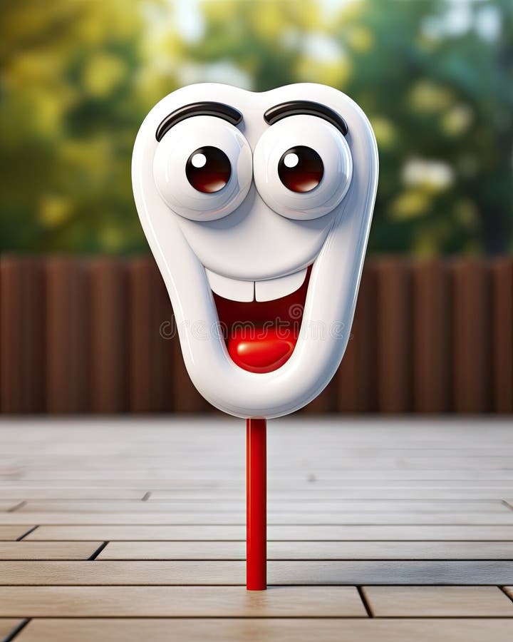A White Mask with Eyes and a Smile on a Red Stick. Generative Ai Stock ...