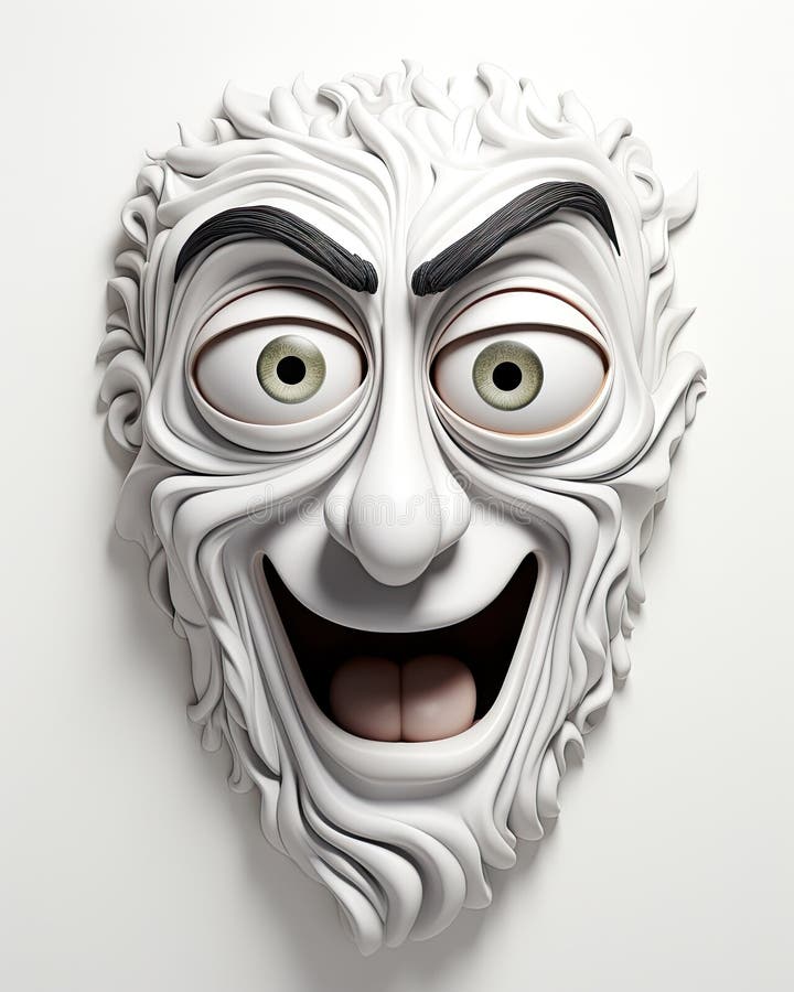 A White Mask with Eyes and a Smile on it S Face. Generative Ai Stock ...