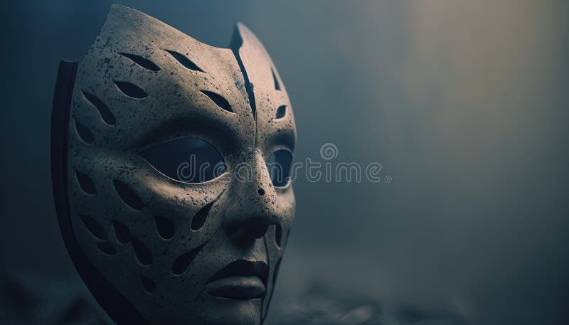 A White Mask with Holes on the Side of it S Face Stock Illustration ...