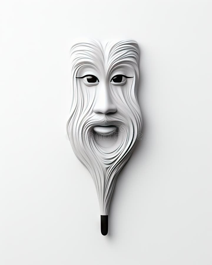 A White Mask with a Long Beard and a Long Nose. Generative Ai Stock ...
