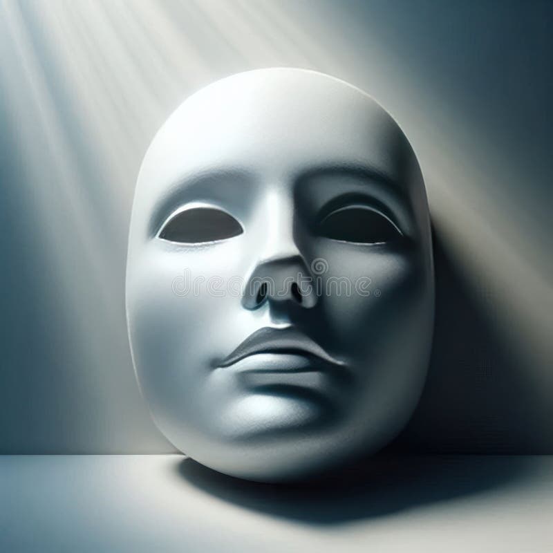 A White Mask in the Rays of Light. Stock Image - Image of solitary ...