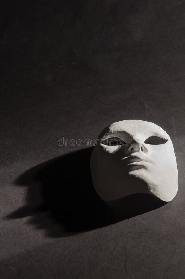 White Mask Shadow Black Background Vertical Stock Photo - Image of ...