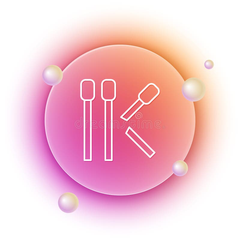 White Matches Icon Isolated on White Background. Orange and Pink Gradient Circle Background ...