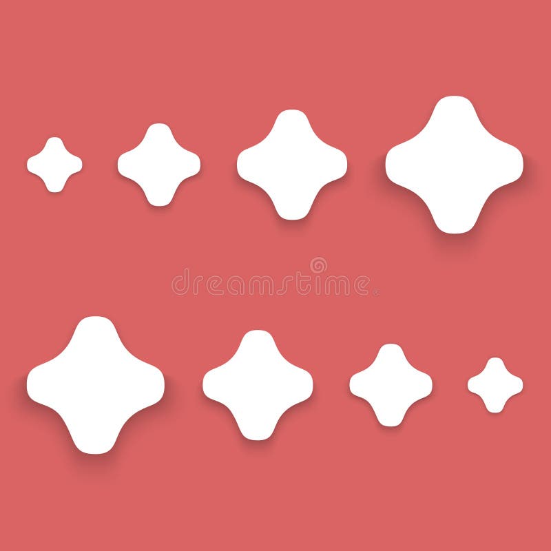 White Material Design Paper Buttons with Shadow Stock Vector ...