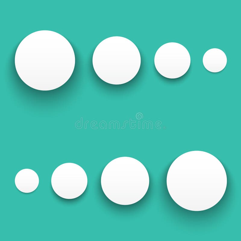White Material Design Paper Buttons with Shadow Stock Vector ...