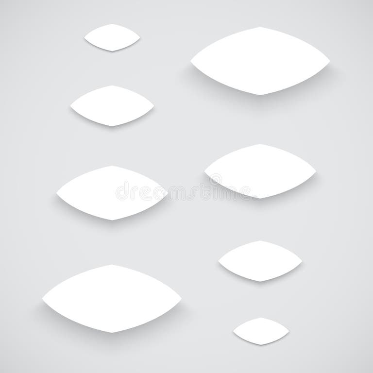 White Material Design Paper Buttons with Shadow Stock Vector ...