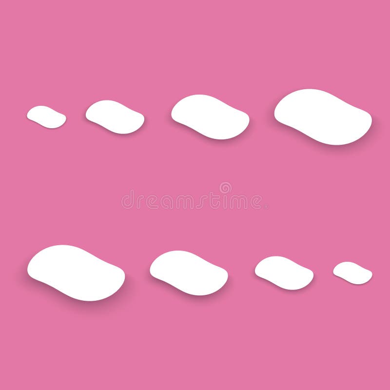 White Material Design Paper Buttons with Shadow Stock Vector ...