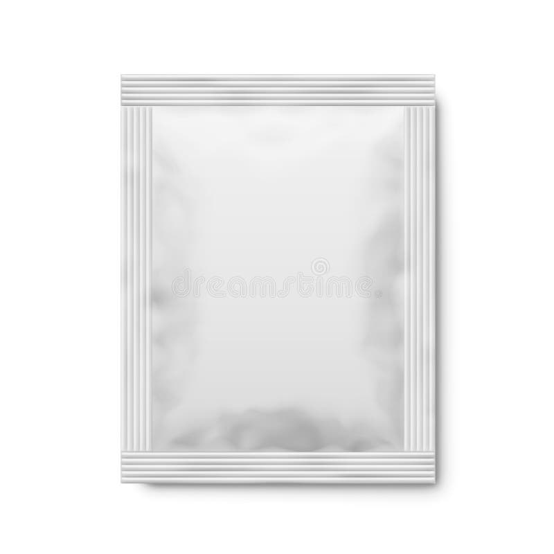 White Matte Paper Sachet. Vector 3d Illustration. Stock Vector ...
