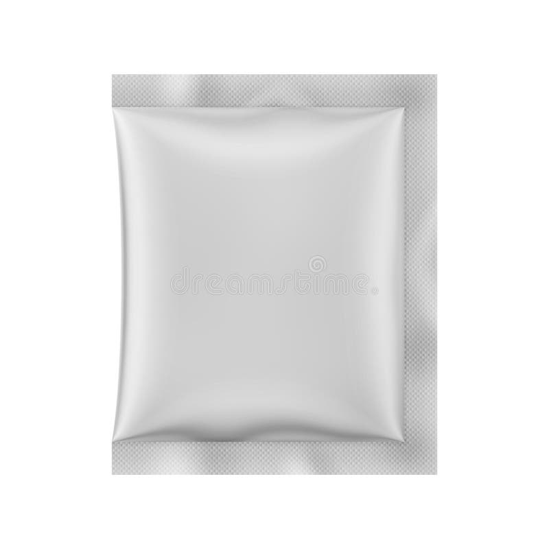 White Matte Paper Sachet. Vector 3d Illustration. Stock Vector ...