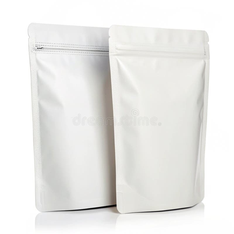 White Matte Standup Pouch Packaging Stock Illustration - Illustration ...