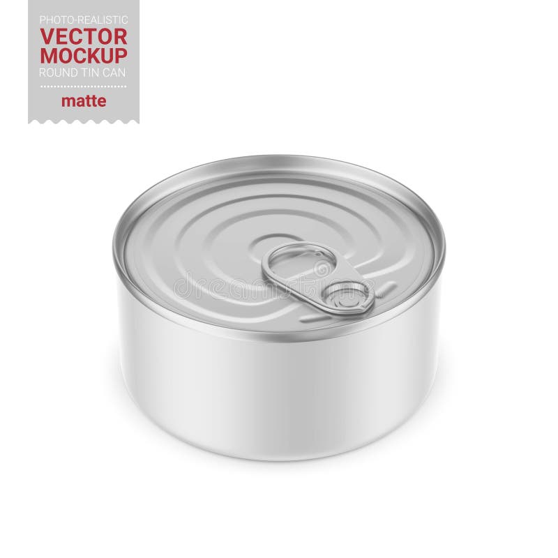 Tin Can with Ring Pull: Side, Top and Bottom View Stock Vector ...