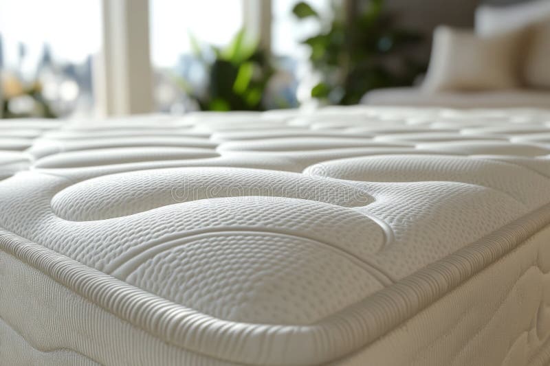White Mattress Surface with Deep Buttoning Creating a Luxurious and ...