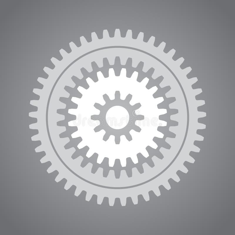 Gear Set Small and Big, Black Silhouette Stock Vector - Illustration of ...