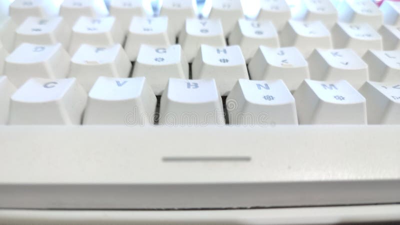 White Mechanical Keyboard with Colorful Illuminated Caps Stock Image ...
