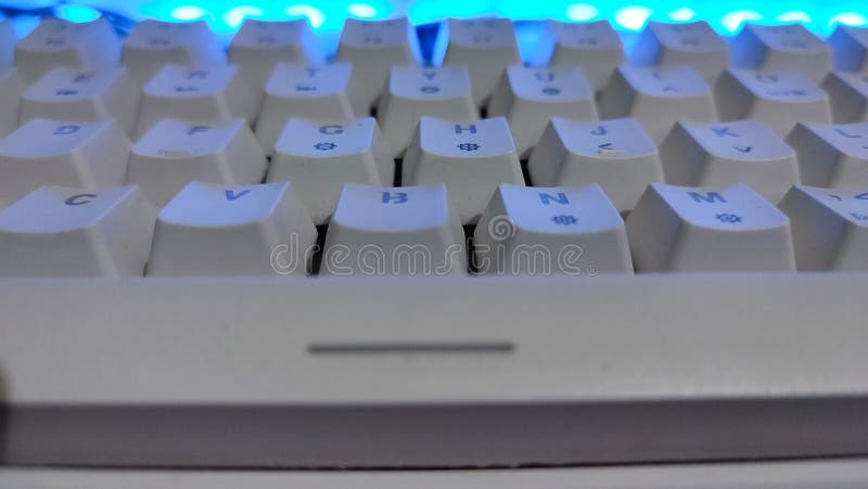 White Mechanical Keyboard with Colorful Illuminated Caps Stock Image ...