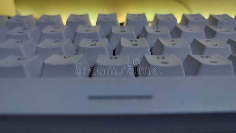 White Mechanical Keyboard with Colorful Illuminated Caps Stock Image ...
