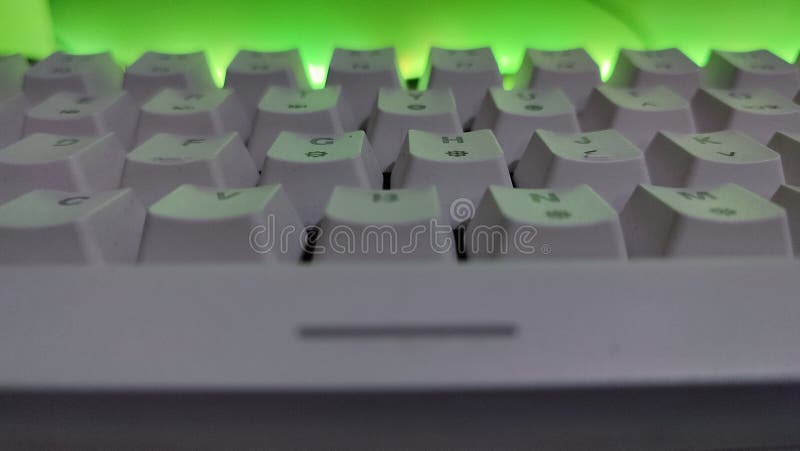 White Mechanical Keyboard with Colorful Illuminated Caps Stock Photo ...