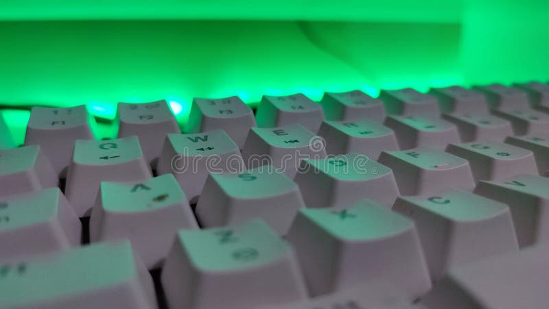 White Mechanical Keyboard with Colorful Illuminated Caps Stock Photo ...