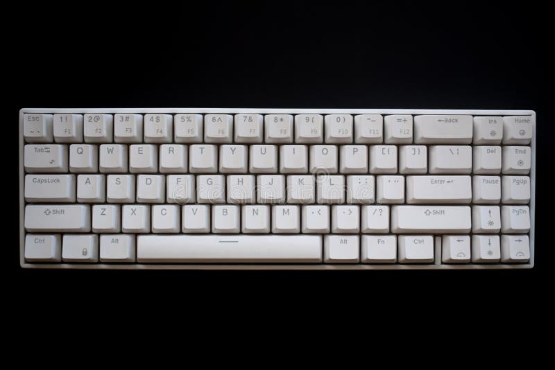 White Mechanical Keyboard with Colorful Illuminated Caps Stock Image ...