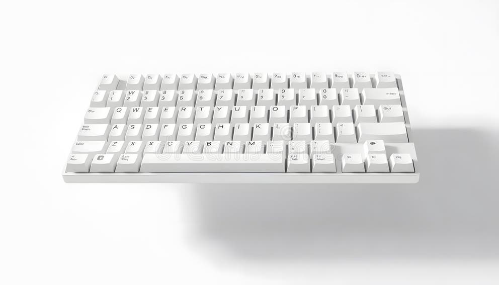 White Mechanical Keyboard: Minimalist Design Stock Illustration ...