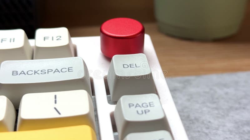 White Mechanical Keyboard in the Office of a Programmer Employee with ...
