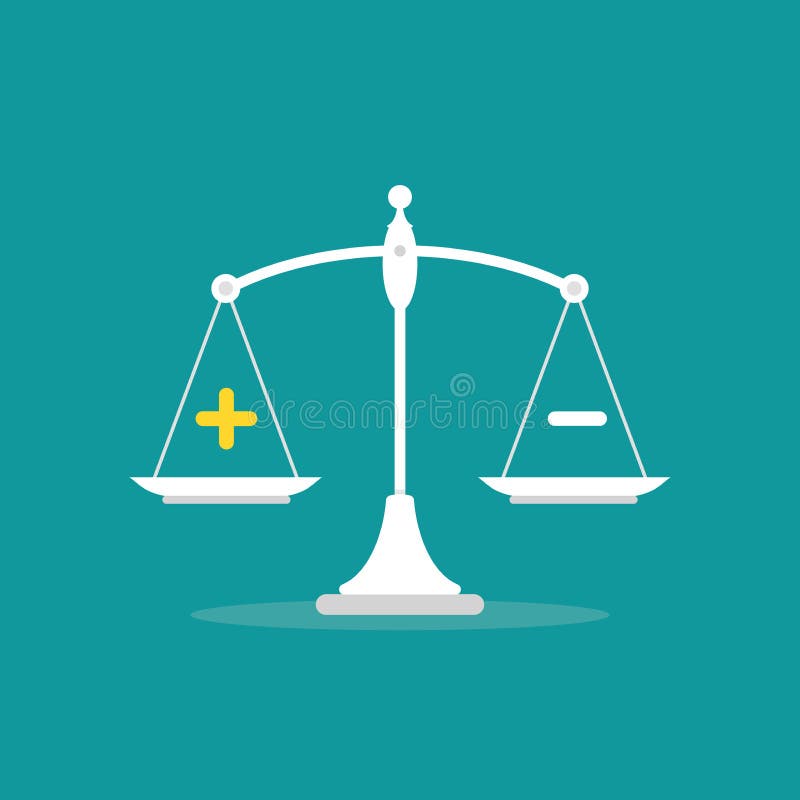 White Mechanical Scales with Plus and Minus in Pans. Value, Solution ...