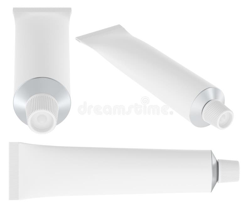 White Medical Ointment Tube Mockup, Different Side and Views. 3D ...