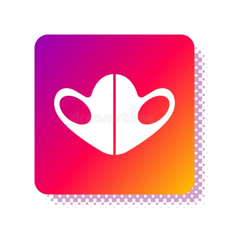 White Medical Protective Mask Icon Isolated on White Background. Square ...