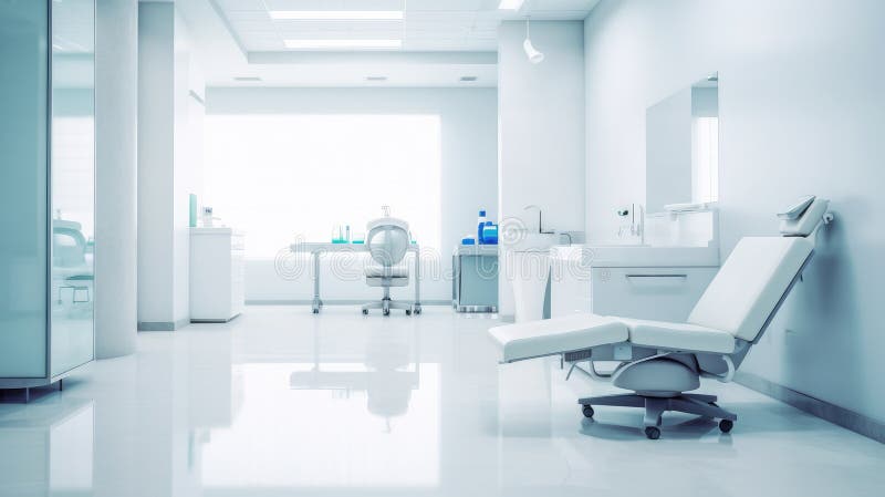 White Medical Room with a Chair and a Mirror Stock Illustration ...
