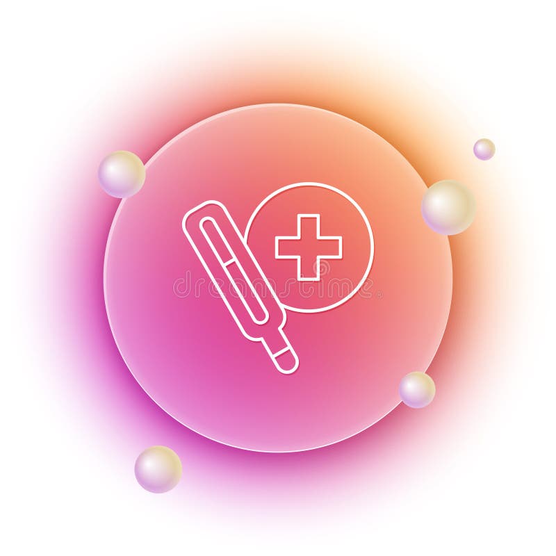 White Medical Thermometer for Medical Examination Icon Isolated on White Background. Orange and ...