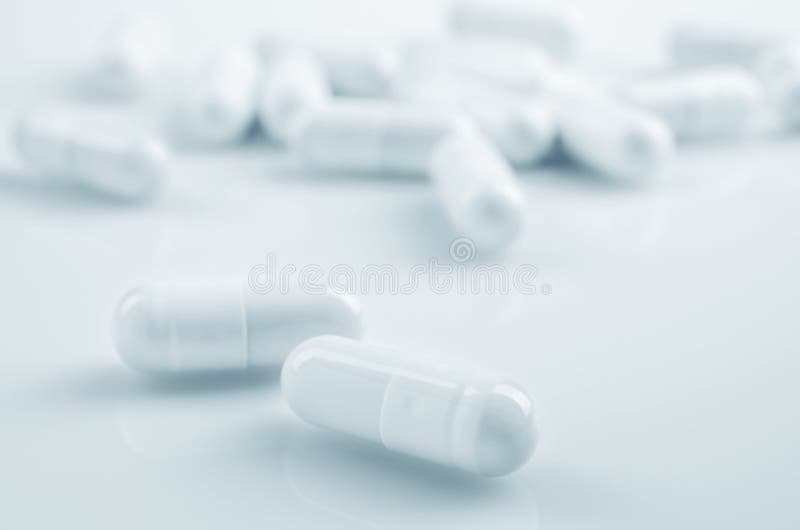 White Medicine Antibiotic Pills. Stock Photo - Image of hospital ...